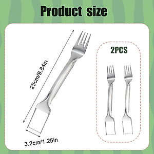 2pcs Watermelon Slicer Fork, Stainless Steel Watermelon Slicer Cutter Summer 2-in-1 Watermelon Fork Slicer Fruit Cutting Fork Tool