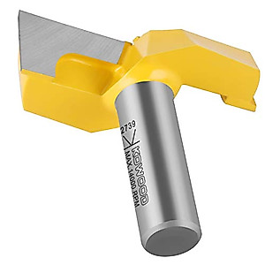 KOWOOD 1/2” Inch Shank 2-1/4” (Dia.) Bottom Cleaning Router Bits (Mortising Bit, Spoil Board Surfacing, Slab Flattening Woodworking Milling Cutter) with Carbide Tipped