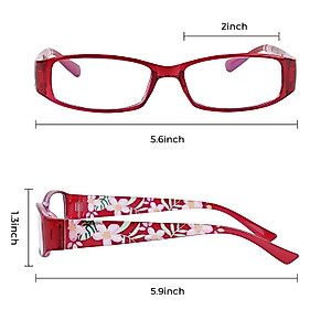 WALMXX Reading Glasses Women Blue Light Blocking Lightweight Compact Readers Computer Eyeglasses (2 styles 4 Pack, 1.5, multiplier_x)