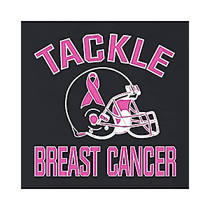 Go All Out Large Black Mens Tackle Breast Cancer Football Sweatshirt Hoodie