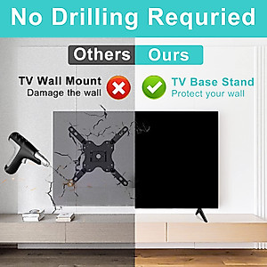 TV Legs for TCL Roku 28inch 32inch 40inch 43inch 49inch 50inch 55inch 65inch TV Stand Legs,Replacement Legs for TCL Roku TV 32S359 49S515 50S453 55S455 with Screws Set,Remote Holder & Instructions
