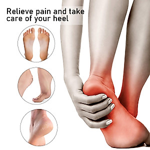 4 Pieces Heel Cushions Protectors Plantar Fasciitis Heel Pads Heel Cushion Inserts Heel Cups Adjustable Breathable Heel Support for Cracked, Dry, Achilles Heels, Heel Pain Relief (L, Black)