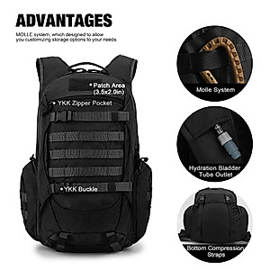Mardingtop Tactical Backpack, Black, 52cm