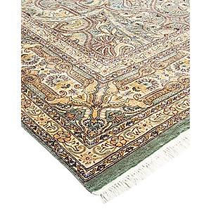 One of a Kind Hand Made Mogul Traditional Light Gray Area Rug Carpet Living Room Bedroom Dining Room 8 x 10