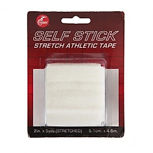Cramer Eco-Flex Self-Stick Stretch Tape, Cohesive Tape, Flexible Elastic Sports Tape, Athletic Training Room Supplies, Easy Tear & Self-Adherent Bandage Wrap, Single 5 Yard Roll, White