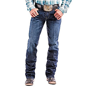 Cinch Men's Ian Slim Fit Jean, Dark Stonewash Zig zag, 29 x34