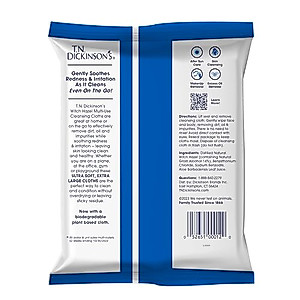 T.N. Dickinson's Witch Hazel Soothing MultiUse Cleansing Cloth, 4 Pack, 25 Cloths Per Pack,white