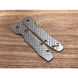 Black engraved FRAG milled Titanium Scales for Spyderco SMOCK