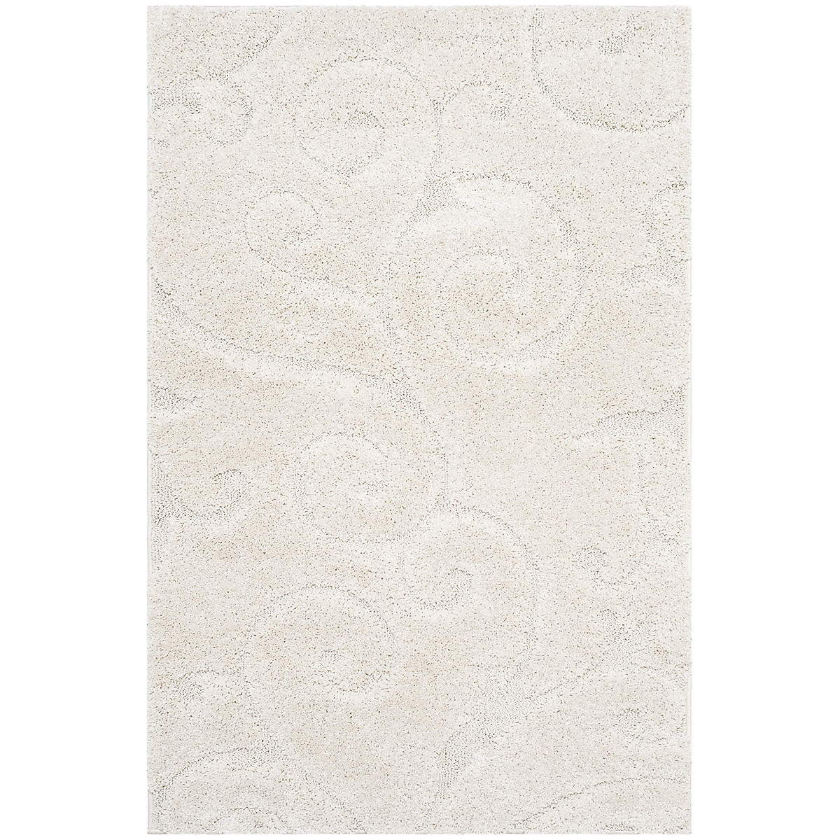 SAFAVIEH Florida Shag Collection Accent Rug - 3'3" x 5'3", Creme & Creme, Scroll, Non-Shedding & Easy Care, 1.2-inch Thick Ideal for High Traffic Areas in Entryway, Living Room, Bedroom (SG455-1111)