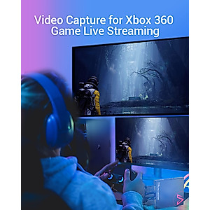 4K@60Hz Game Capture Card USB 3.0, HDMI 2.0 Passthrough, Real-time Audio, Auto CEC, Works with Xbox PS5 PS4 Nintendo Switch DSLR OBS Twitch Live Streaming