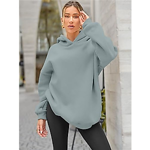 EFAN Womens Oversized Hoodies Sweatshirts Fleece Hooded Pullover Tops Sweaters Casual Comfy Fall Fashion Outfits Clothes 2025 LightGreen L