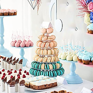 HQCHOOSE Macaron Tower Stand 10 Tier 4" - 13" Transparent Plastic Round Macaron Tower Display Stand Cupcake Cake Holder Rack Platter to Hold 230 Macarons for Wedding Birthday Party Decor
