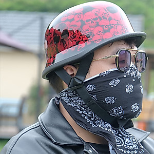 Colorful Baseball German Novelty Cap, Skull Graveyard Novelty Skull Headgear (as1, Alpha, x_l, Burgundy red) (Burgundy Red with Hat, Large)