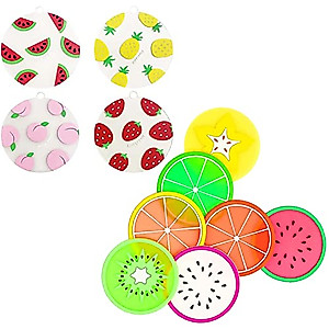 ELANE 11 Pcs Silicone Drink Coasters for Tabletop Protection Silicone Coasters for Drinks Cute Coasters for Desk,Funny Drink Coasters (Clear)
