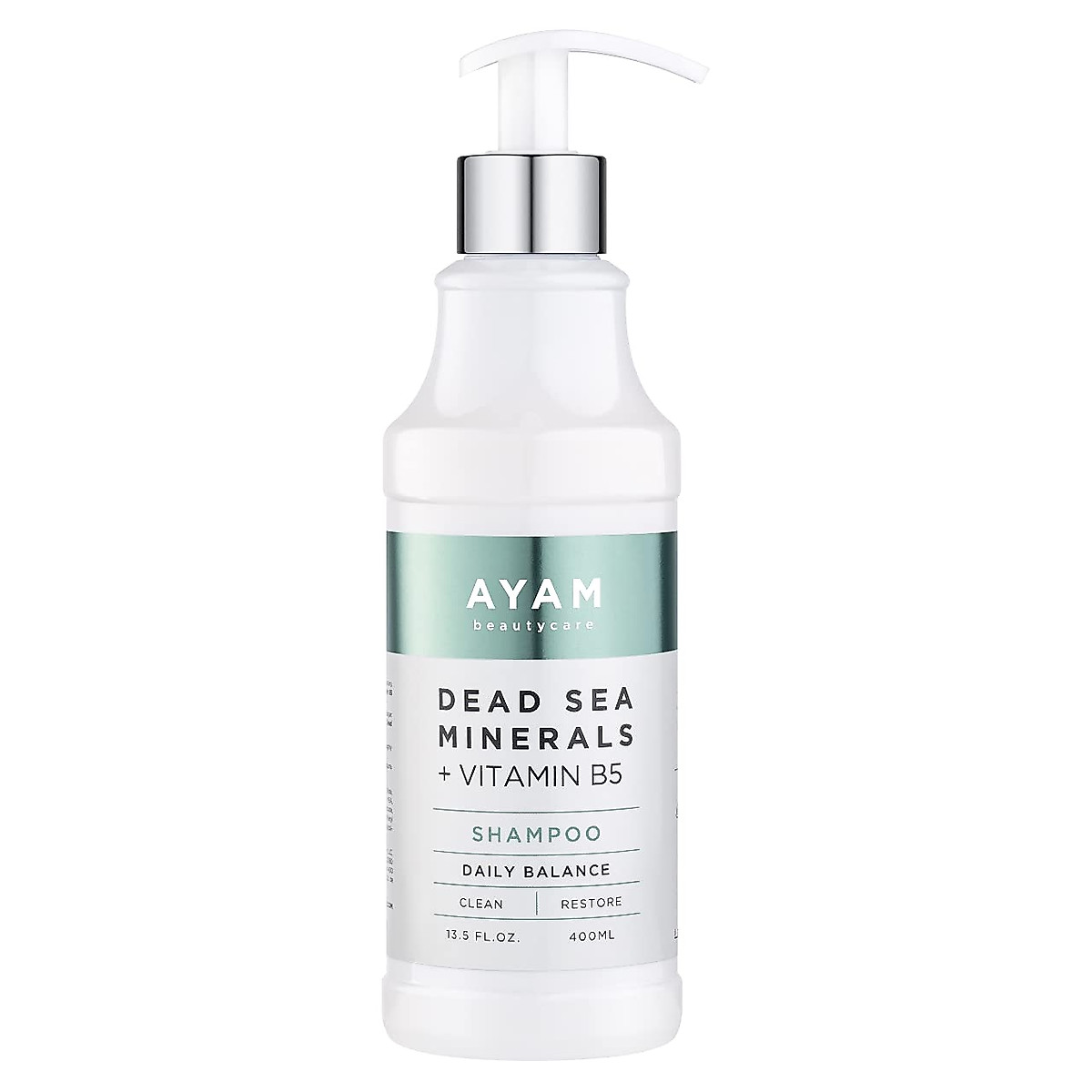 Ayam Beautycare Dead Sea Minerals + Vitamin B5 Shampoo Nourishing Daily Balance Clean and Restore for All Hair types 13.5 fl oz