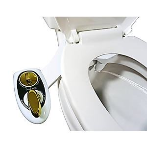 Boss Bidet Bold White Gold – Non electric bidet attachment for your toilet seat – Water Sprayer, Save your Money on toilet paper and Reduce Waste