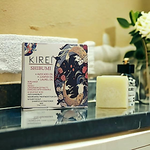 Kirei SHIBUMI Anti-Dandruff 2in1 Shampoo & Conditioner Bar for Oily&Dry Flaky Scalp Nourishing Treatment Solid Shampoo Bar