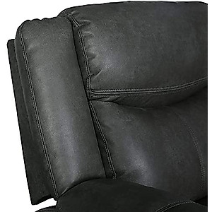 Blackjack Furniture Marsden Modern Leather Air Reclining Living Room Loveseat, Gray