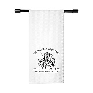 LOTR Movie Inspired Kitchen Decor But What About Second Breakfast Club Kitchen Towel Dish Towel Tea Towel (Second Breakfast Towel)