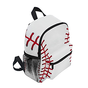 Toddler Kids Backpack Baseball Pattern 12 Inch Preschool Backpack School Bag Mini Casual Daypack for Boy Girl