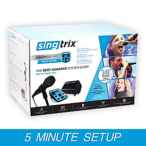 Singtrix Portable Karaoke Machine On Shark Tank, Kids & Adults, All-In-One Karaoke System, 350+Voice Effects & Autotuning, PA Speaker, Party Bundle, Karaoke Microphone, Use Free YouTube Karaoke Songs