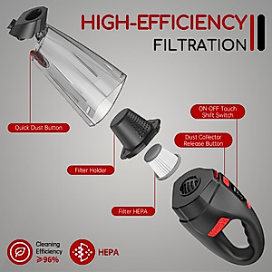 Handheld Vacuum Cordless Upgrade 9000PA, IMINSO Hand Vacuum with LED Light, Rechargeable Car Vacuum Cordless, Hand Held Vacuum Cleaner, Mini Vacuum for Car/Home, Lightweight Portable Vacuum