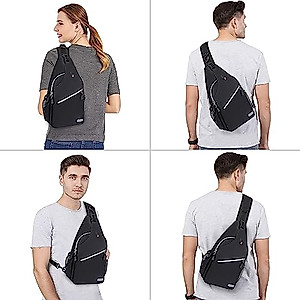 MOSISO Sling Backpack, Multipurpose Crossbody Shoulder Bag Travel Hiking Daypack & Hydration Pack Backpack, Light-Weight Compact Daypack Backpack Rucksack with 2 Liter Water Hydration Bladder