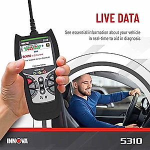 INNOVA 5310 - OBD2 Scanner Diagnostic Tool - Read/Erase ABS/SRS Codes, Reset Oil Light, Live Data, Battery/Alternator Test