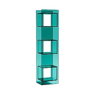 VERAMY 5 Tier Tall Bookshelf Acrylic Bookshelf 63.0 Inch Floor Standing Bookcase Cubic Book Shelf Storage Rack Utility Organizer Shelves for Bedroom Living Room Study Room (Color : Green)