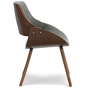 SIMPLIHOME Malden Dining Chair in Distressed Grey Vegan Faux Leather, 22.8"W x 20.9"D x 30.9"H, Mid-Century Modern Wood Back Chair for Dining Room