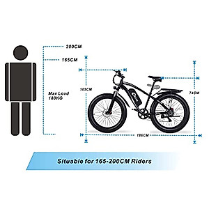 CEAYA Electric Bike Adults,1000W 48V 17Ah Battery 26'' Fat tire Electric Bicycle,7-Speed,Up to 40 Miles,Snow Beach Mountain E Bike