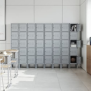 STANI Metal Locker, Metal Lockers for Employees with Lock, Storage Locker with Lock, Storage Locker Cabinet for Home, Tall Steel Storage Locker for Gym, School, Office