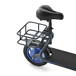 Jetson Ryder Electric Scooter, 15.5 MPH, 12 miles Max Range, Twist Throttle, 250-Watt Motor, Adjustable Seat, Foldable Handlebar, Rear Basket, Ages 12+, Gray, JRYDER-GRY