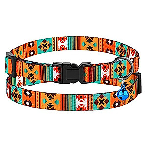 Cat Collar Breakaway 2PCS Adjustable Pattern Tribal Aztec Southwest Safety Pet Collars for Cats Kitten (Tribal + Southwest)