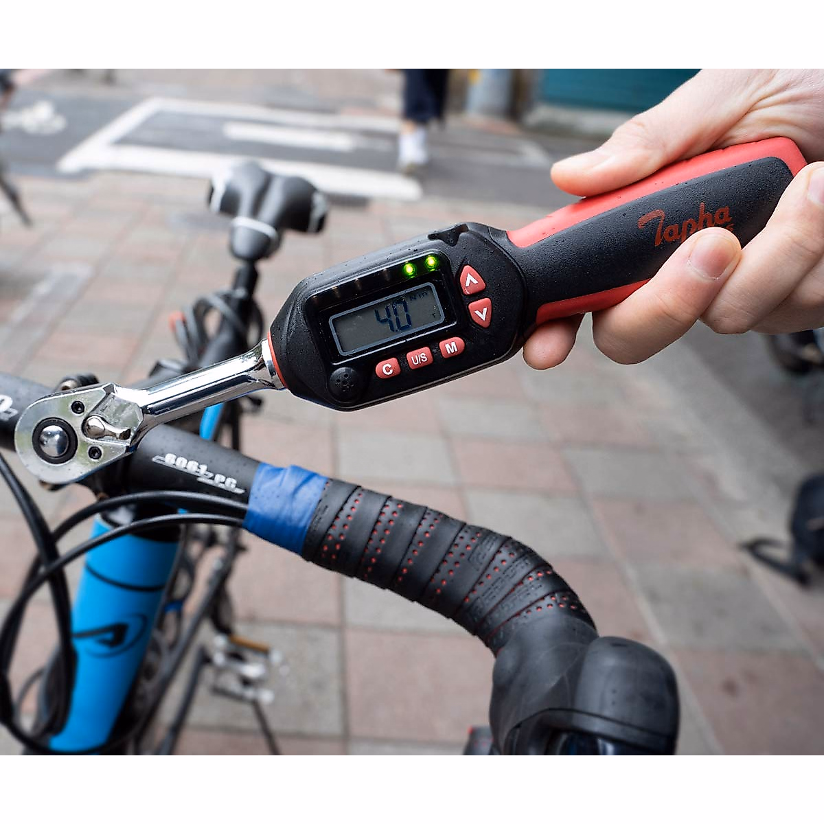 Tapha Tools 3/8 inch Digital Torque Wrench 3.1-62.7 ft-lbs (4.2-85 N-m) Torque Range, Accurate to ±2% Dual Direction, LED and Buzzer Notification, Preset Memory, ISO 6789, Calibrated (WP3N-T085BN)