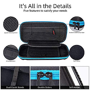 XBrand Carrying Case for Nintendo Switch, Protective Portable Hard Shell Pouch for Nintendo Switch, Premium Travel Game Bag with 10 Game Card Slots for Switch Accessories. (Red)