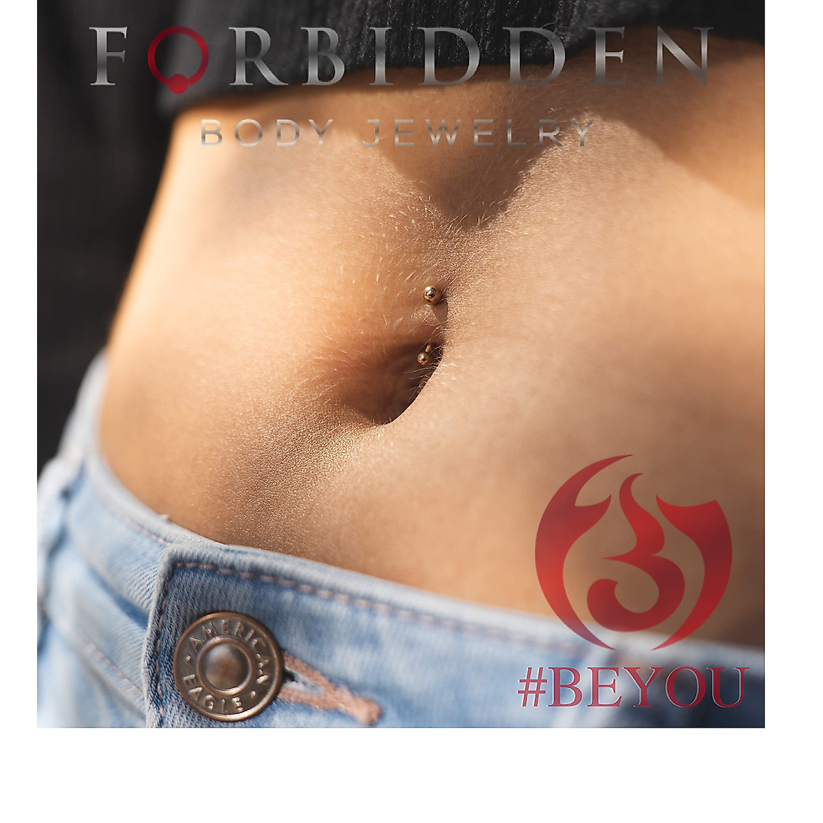 Forbidden Body Jewelry Stainless 316L Surgical Steel Belly Button Ring 14G 3mm- Titanium IP Plated Piercing - Cute Small Steel & Rose Gold Barbell Belly Rings Women Navel Piercing Set 2 Pcs 5/16"