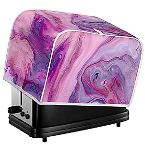 Baxinh Marble Toaster Cover 2 Slice Washable Appliance Decoration, Small Oven Bread Maker Dust Cover Universal Fit for Most Standard Toasters, Quilted Bakeware Protector, Pink
