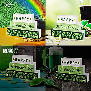 St Patricks Day Decorations, LED St Patricks Wood Block Sign, St Patrick Rustic Letters, Farmhouse Home Table Centerpiece Decor,St Patricks Day decor Tiered Tray, Tables, Mantel Decor,St Patricks Day Gift