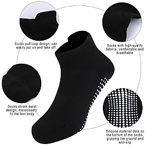 BOOPH Non Slip Toddler Socks Baby Boys Girls Anti Skid Grip Socks 3-5T Black