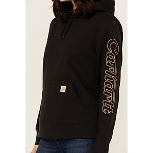 Carhartt Women's Rain Defender Relaxed Fit Midweight Graphic Sweatshirt, Black, Small