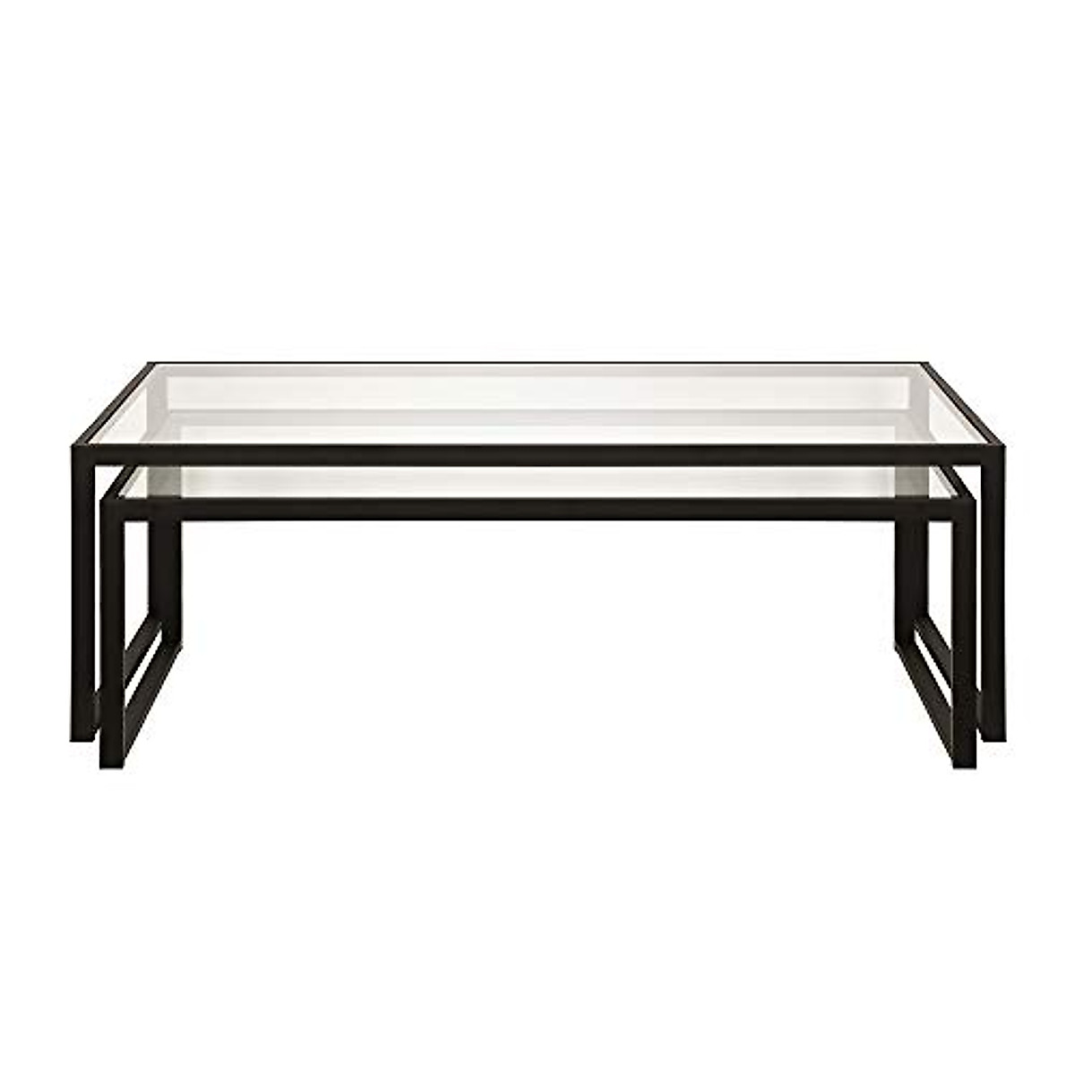 Henn&Hart Rectangular Nested Coffee Table in Blackened Bronze, Modern coffee tables for living room, studio apartment essentials