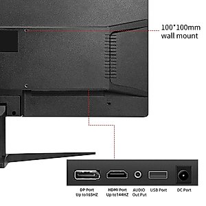 Thinlerain 24 Inch Monitor 144Hz FHD 1080p 2ms for Computer&Laptop| LED Monitors Build-in FreeSync | 2ms Response Time | VESA | DP Display Port & HDMI & USB