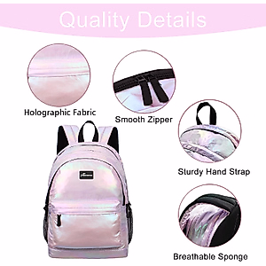 SUPACOOL Lightweight Casual Laptop Backpack for Men and Women, Large Backpack for College (Holo Purple)