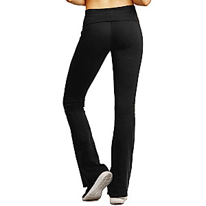 MOPAS Women's Soft Comfy Cotton Spandex Yoga Sweat Lounge Gym Sports Athletic Pants (L, Black)