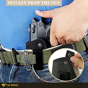 TACWINGS Universal Gun Holsters for Men Women, WB/OWB 9mm Holsters for Pistols Right Left,Concealed Carry Holster Fits S&W M&P Shield Glock 17 19 26 27 42 43 Revolver, Similar Handguns (2-Pack)