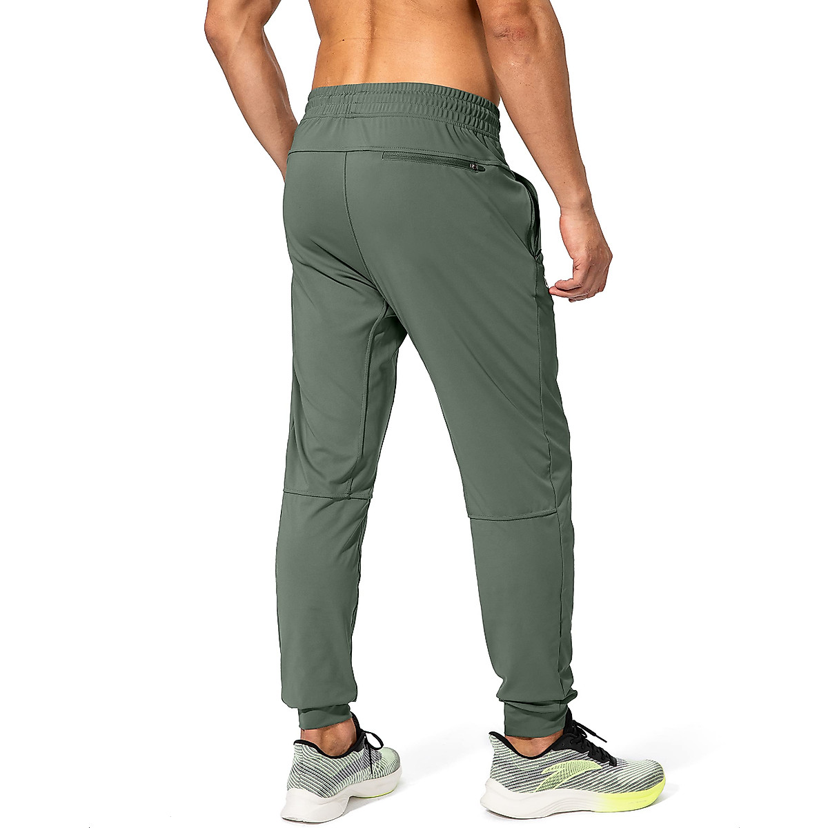 G Gradual Men's Sweatpants with Zipper Pockets Athletic Pants Traning Track Pants Joggers for Men Soccer, Running, Workout (Sage Green, Large)