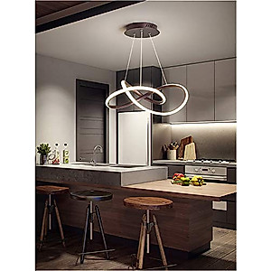 Ziplighting LED Modern Pendant Light with Remote Dimmable Pendant Lighting Stepless Dimming Chandelier Contemporary Adjustable Ceiling Fixture Light for Dining Living Room Kitchen Island