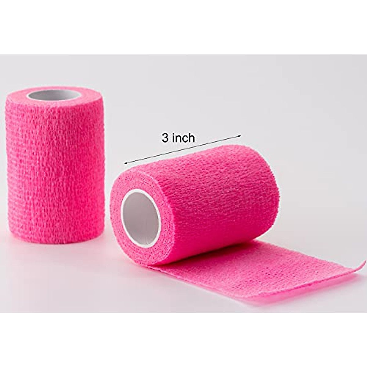 16 Pack Self Adhesive Bandage Wrap 3 inch, Coban Wrap Self Sticking Bandage Wrap, Wound Wrap Self Adherent for Wrist Ankle Sprains, Swelling, Vet Wrap for Animals Pet(Pink)