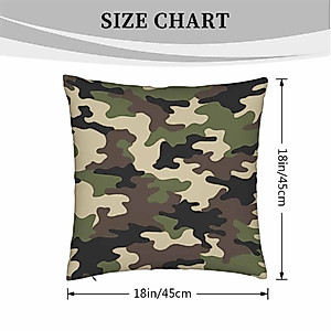 Beabes Pillow Cases Fashion Black Brown Green Camo Seamless Pattern Pack of 2,Decorative Throw Pillow Covers for Couch Bedroom Living for Girl Boy 18X18 Inch